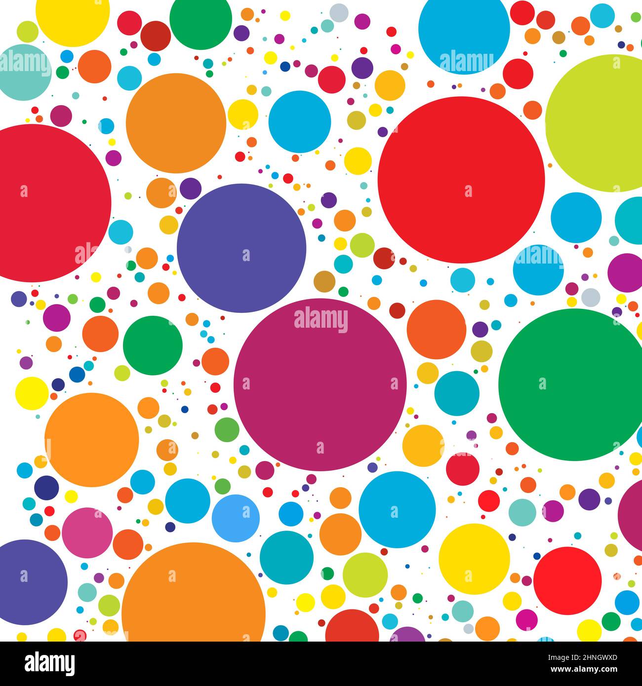 Colorful random, diffuse circles, dots pattern. Scattered speckles ...