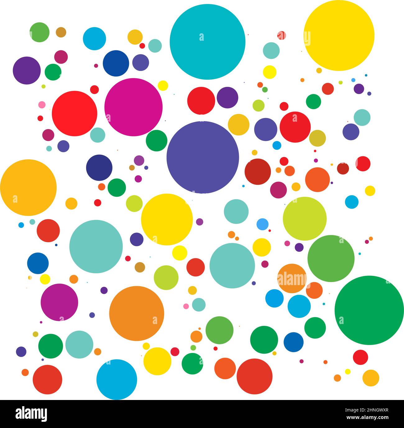 Colorful random, diffuse circles, dots pattern. Scattered speckles ...