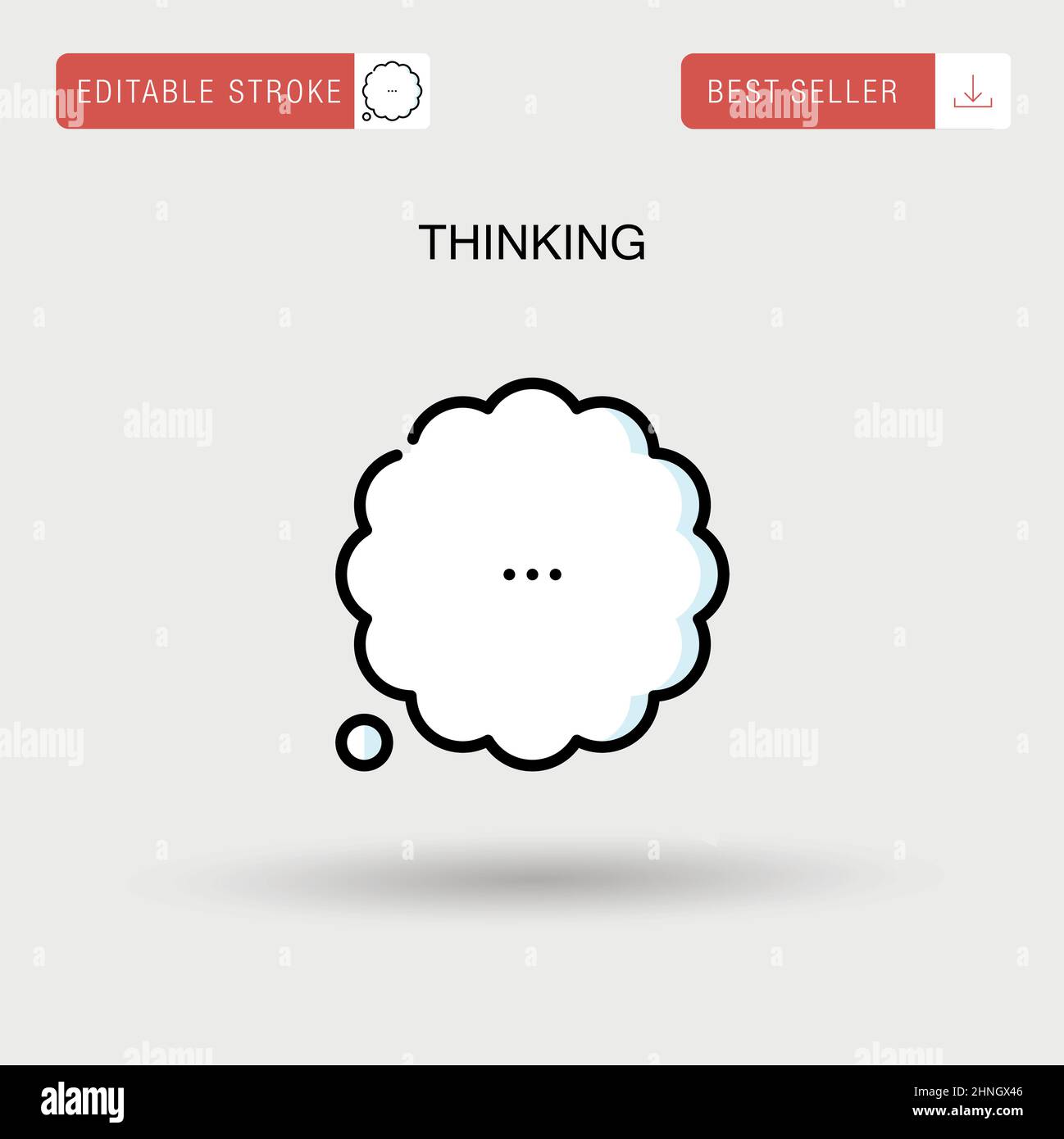 Thinking Simple vector icon Stock Vector Image & Art - Alamy