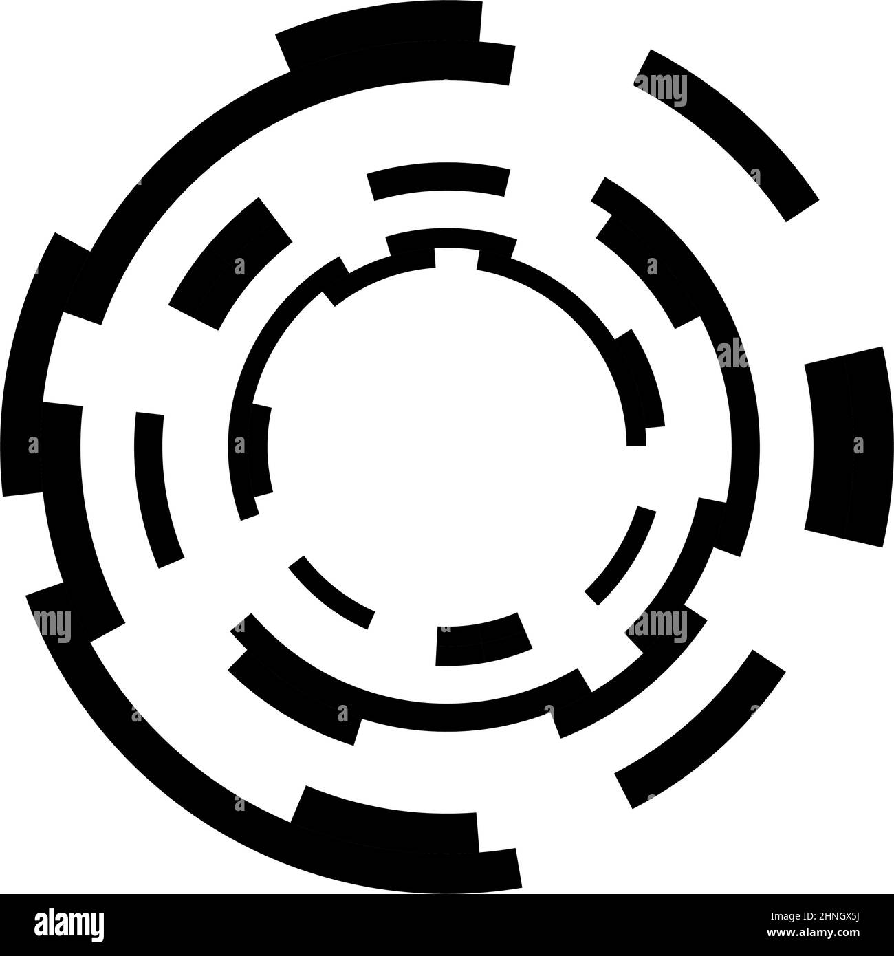 Abstract Circle Graphic Geometric Circle Ring Design Element Circular Concentric Angular