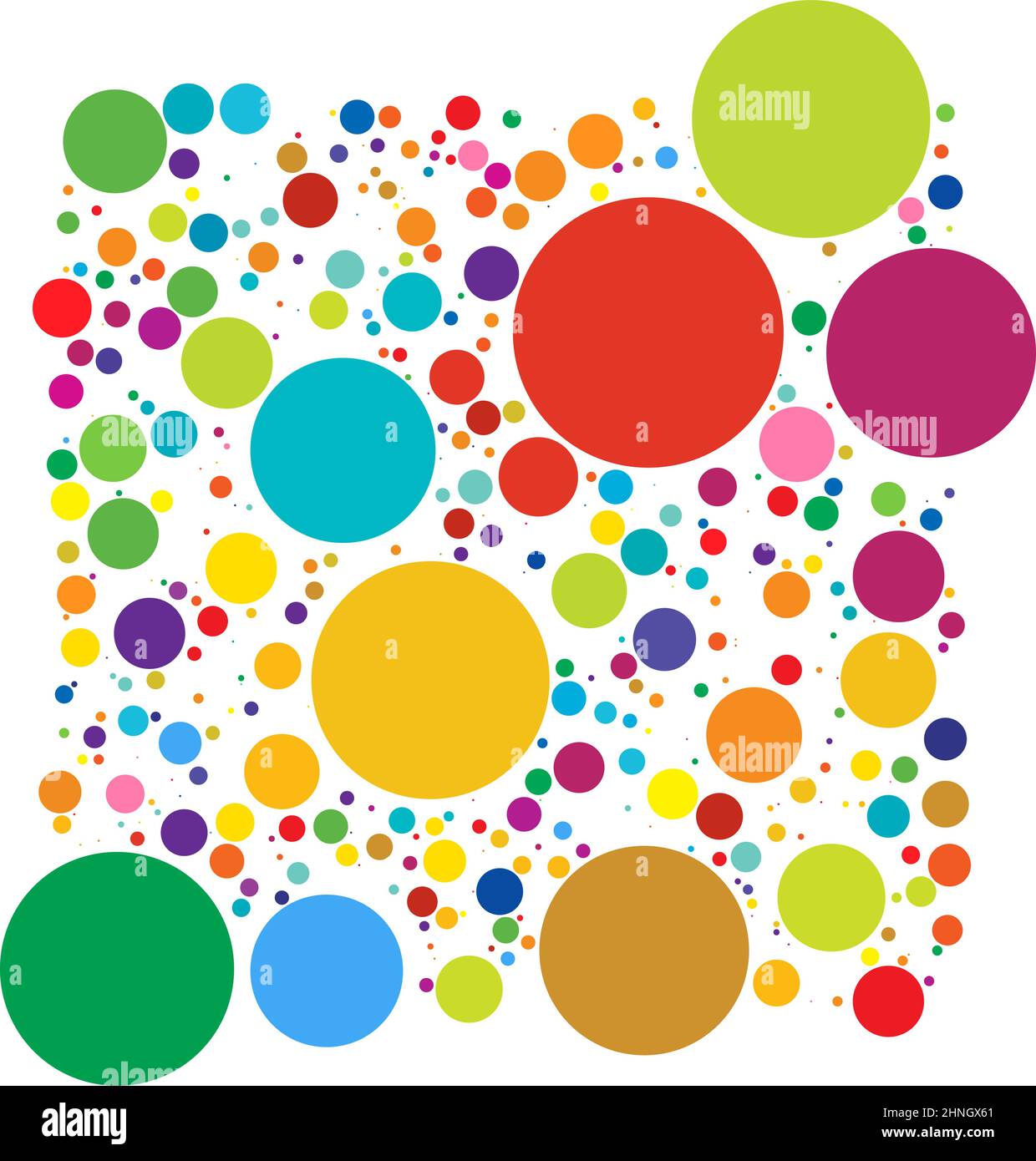 Colorful random, diffuse circles, dots pattern. Scattered speckles ...