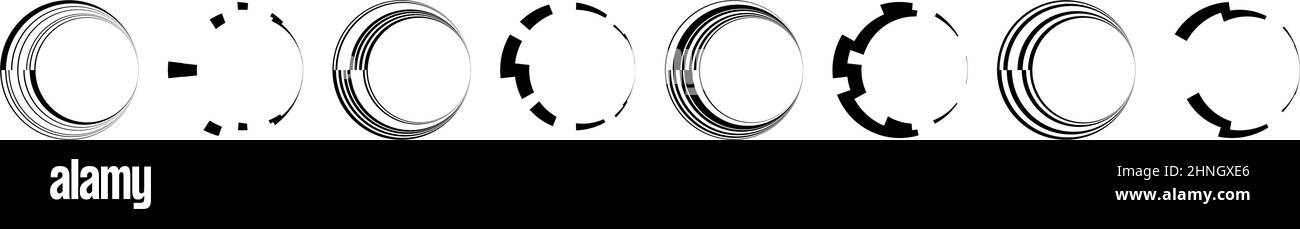 Set of abstract circle graphic. Geometric circle, ring design element ...