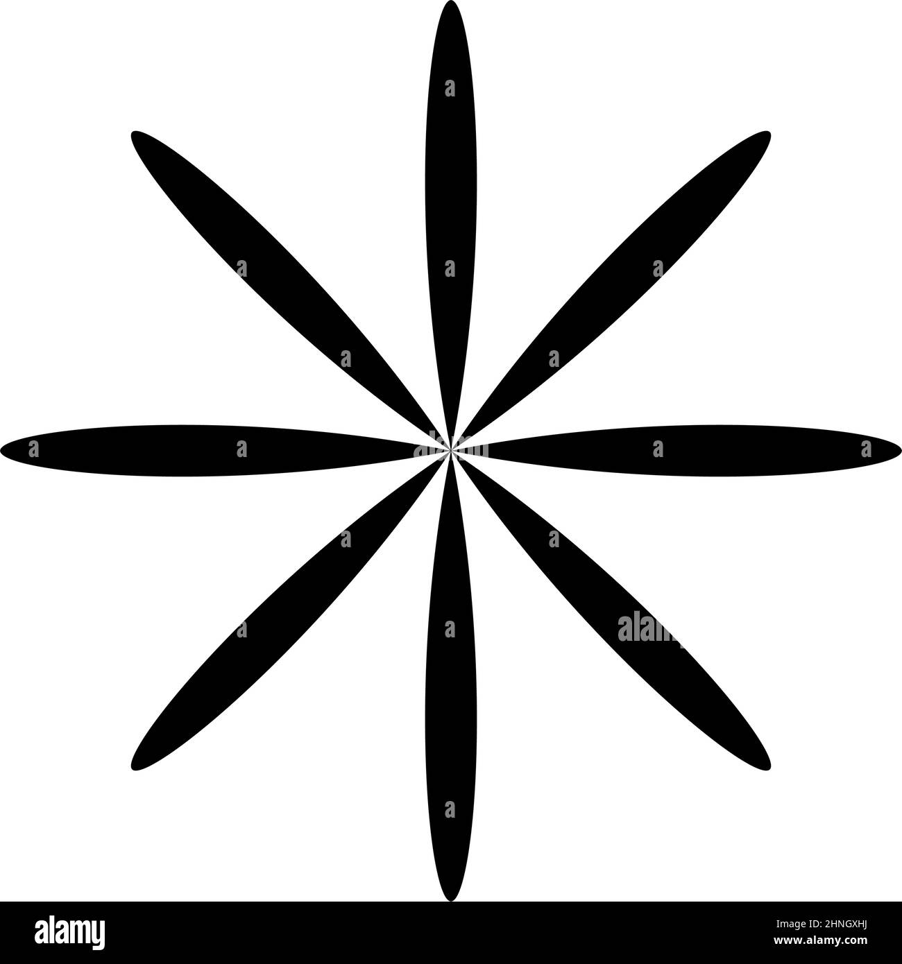 Simple flower shapes, petals silhouette - stock vector illustration ...
