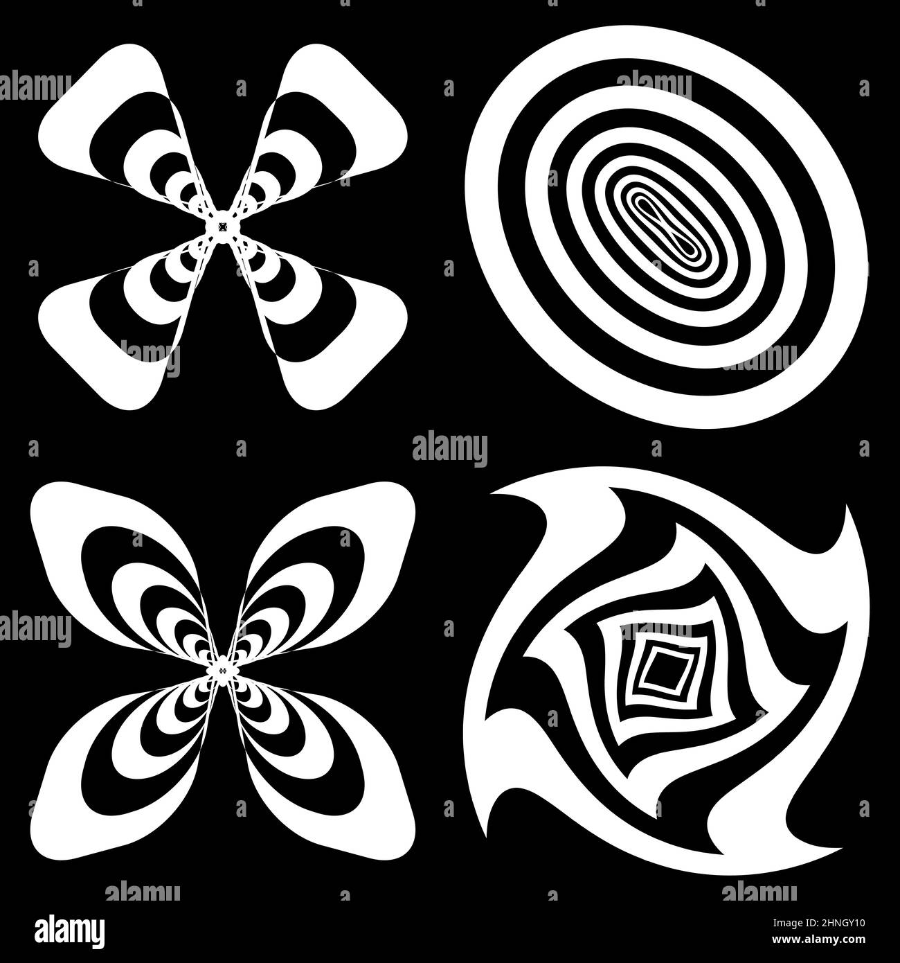 Abstract op-art element(s). Optical, visual art shapes, icons, symbols ...