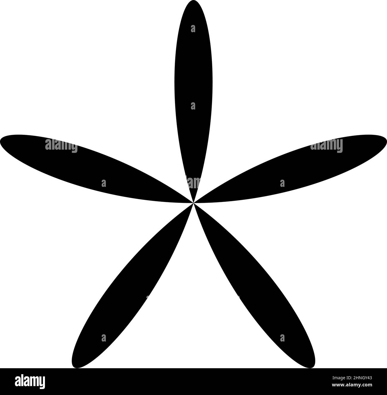 Simple flower shapes, petals silhouette - stock vector illustration ...