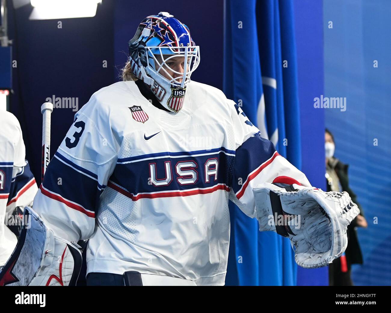 Beijing, China. 17th Feb, 2022. Goalkeeper Alex Cavallini of the United ...