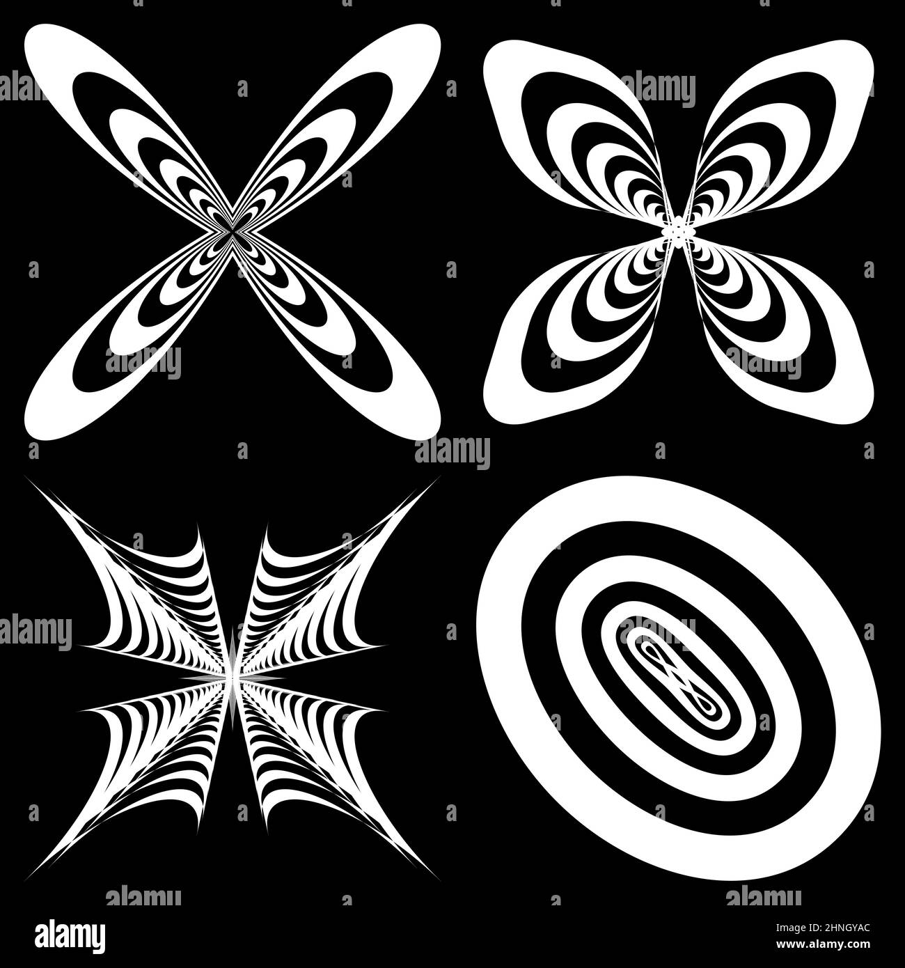 Abstract op-art element(s). Optical, visual art shapes, icons, symbols ...