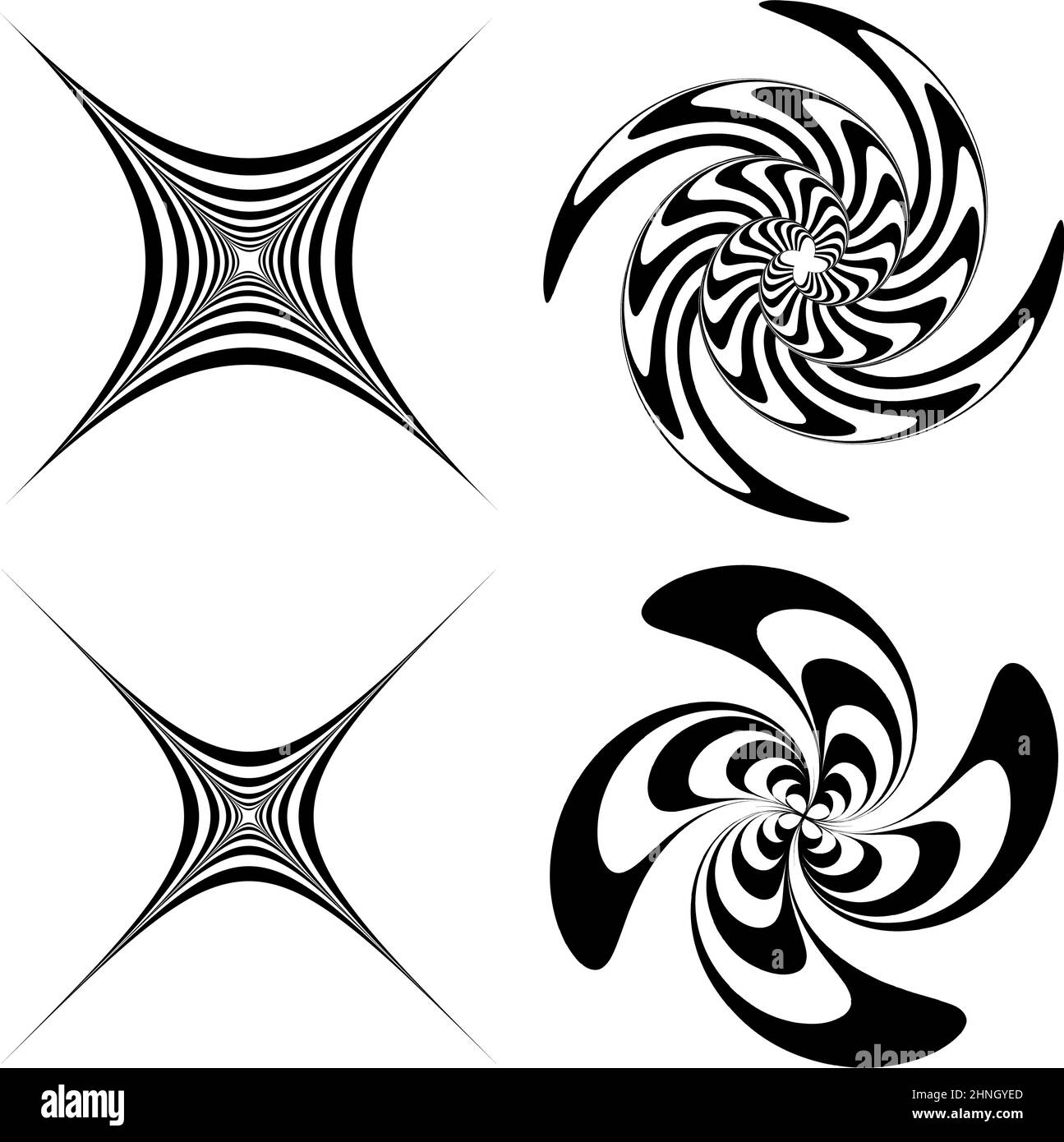 Abstract op-art element(s). Optical, visual art shapes, icons, symbols ...