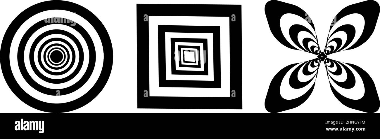 Abstract op-art element(s). Optical, visual art shapes, icons, symbols ...