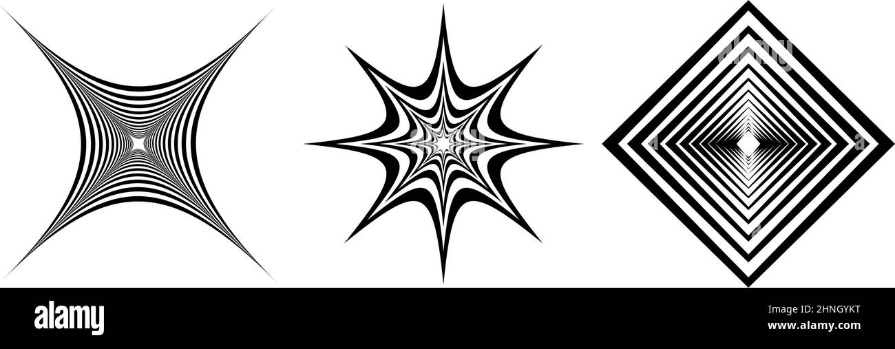 Abstract op-art element(s). Optical, visual art shapes, icons, symbols ...