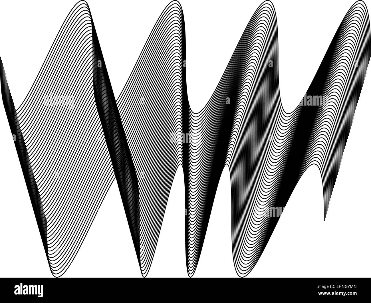 Wavy, waving lines abstract geometric design shape. Curvy, curved ...