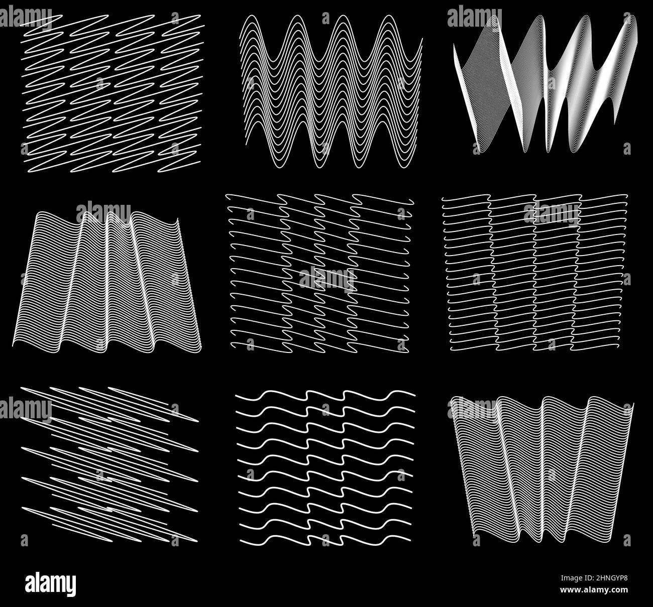 Wavy, waving lines abstract geometric design shape. Curvy, curved ...