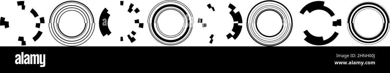 Set of abstract circle graphic. Geometric circle, ring design element ...
