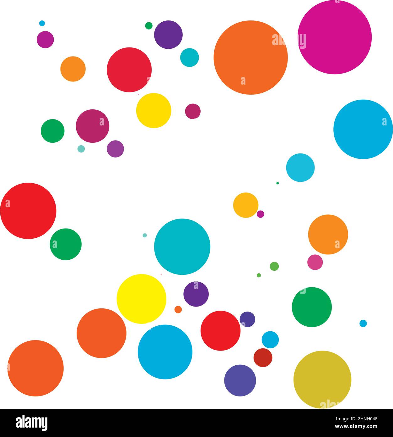 Colorful random, diffuse circles, dots pattern. Scattered speckles ...