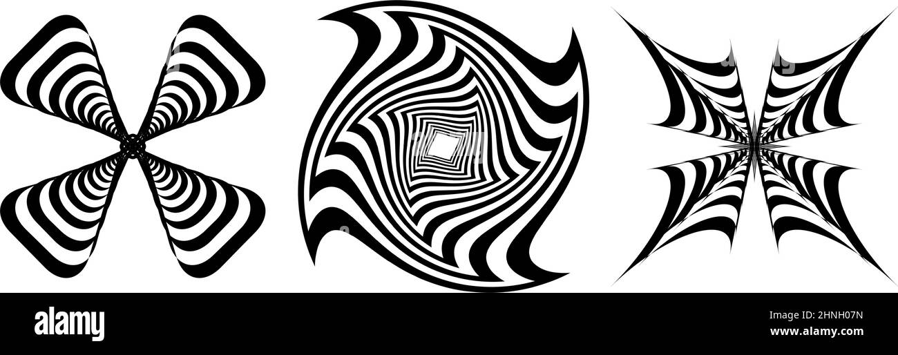 Abstract op-art element(s). Optical, visual art shapes, icons, symbols ...