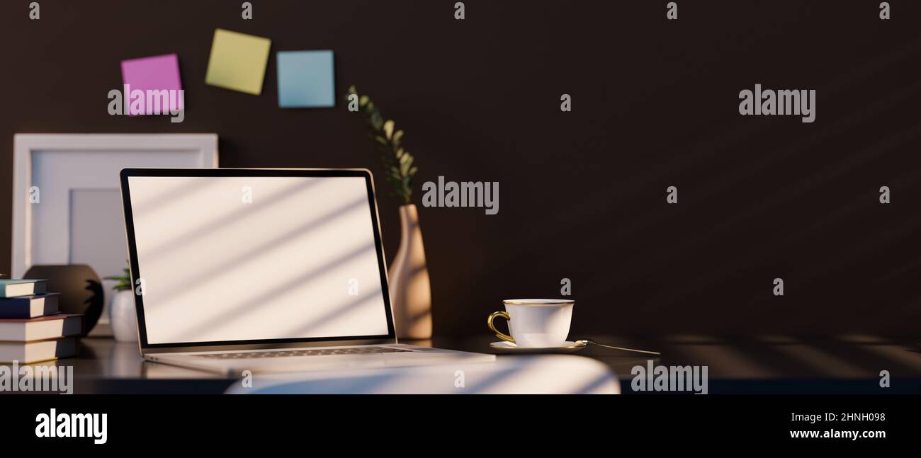 Stylish home study room for teenagers with portable laptop computer ...