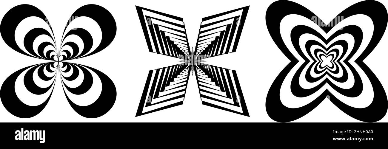 Abstract op-art element(s). Optical, visual art shapes, icons, symbols ...