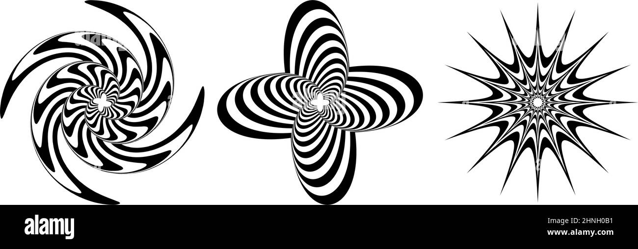 Abstract op-art element(s). Optical, visual art shapes, icons, symbols ...