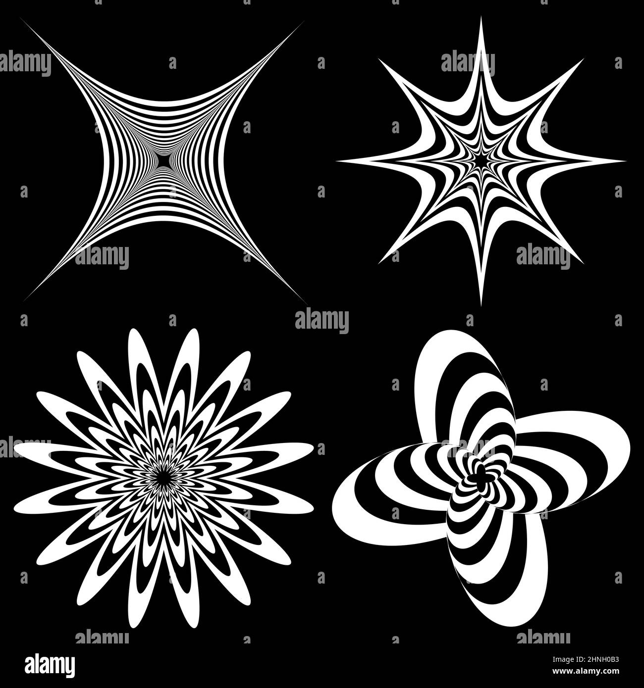 Abstract op-art element(s). Optical, visual art shapes, icons, symbols ...