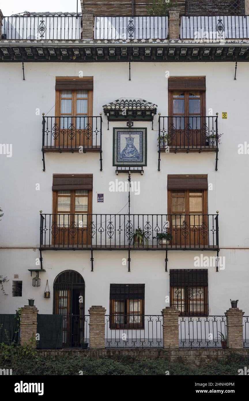 Facade of a beautiful typical house in Granada Stock Photo - Alamy