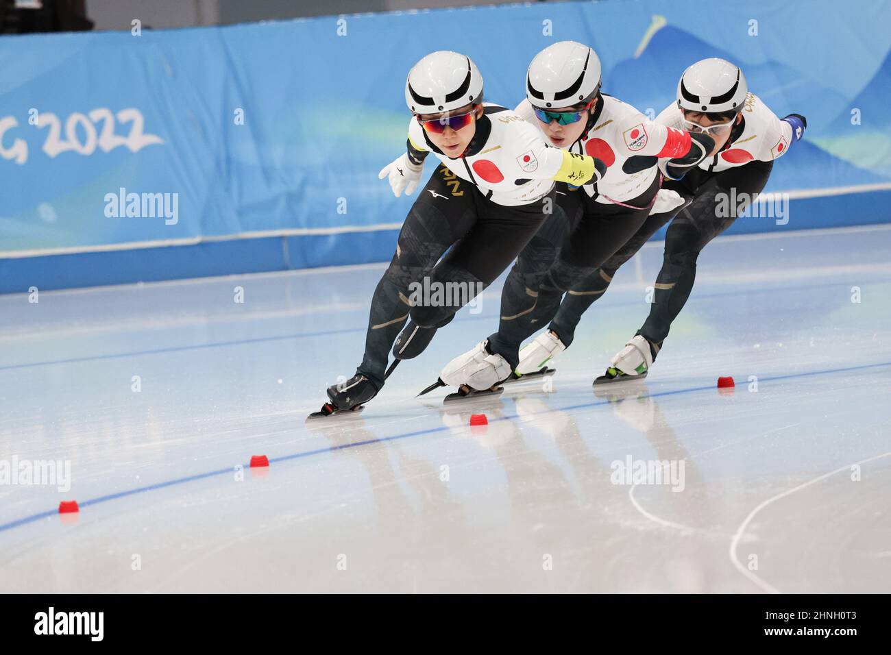 Beijing, China. 15th Feb, 2022. Japan team group (JPN) Speed Skating ...