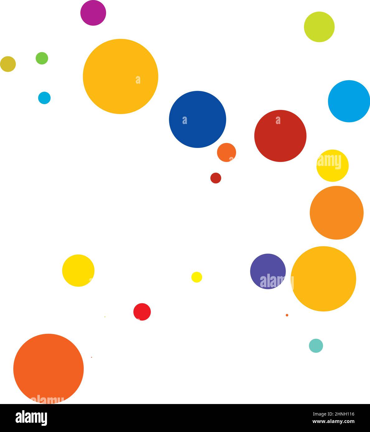 Colorful random, diffuse circles, dots pattern. Scattered speckles ...