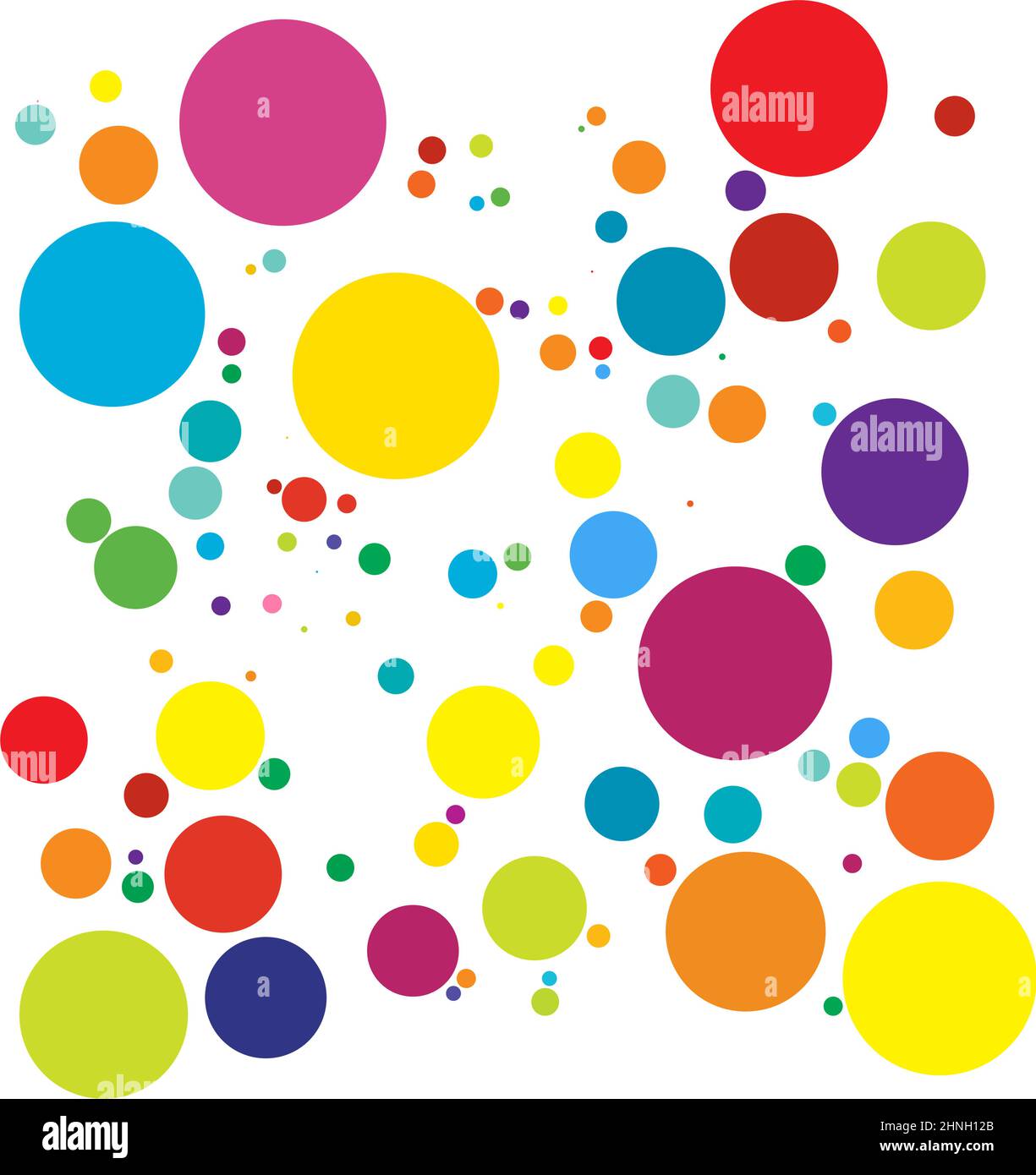 Colorful random, diffuse circles, dots pattern. Scattered speckles ...