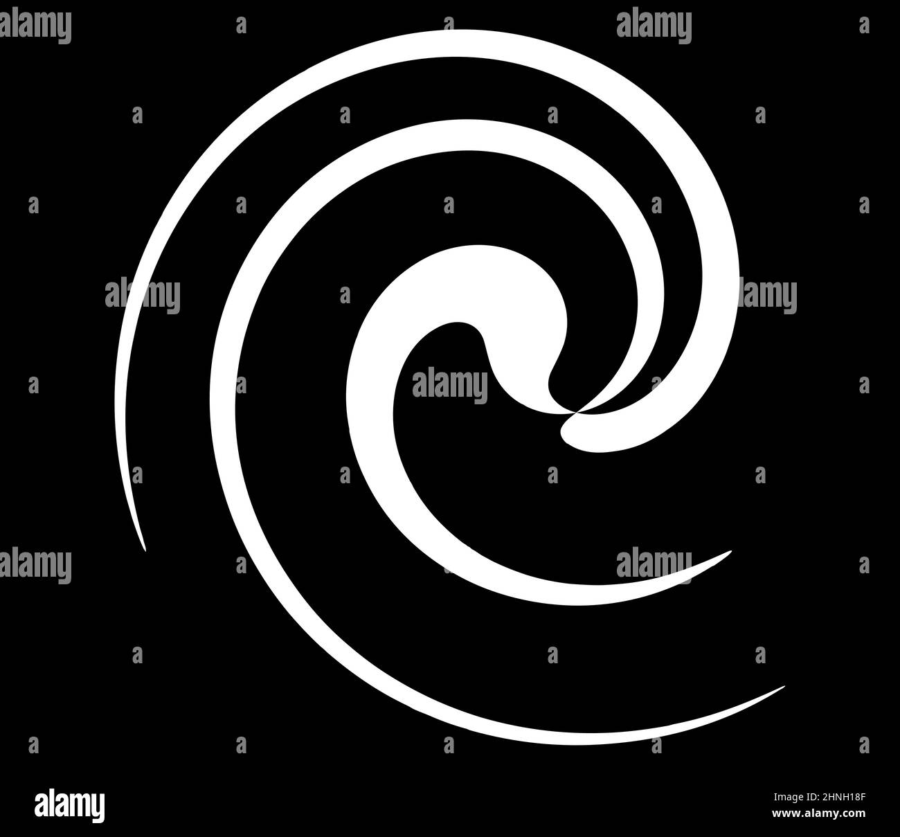 Swirl twirl, spiral, vortex shape. Circular, radial lines element with ...