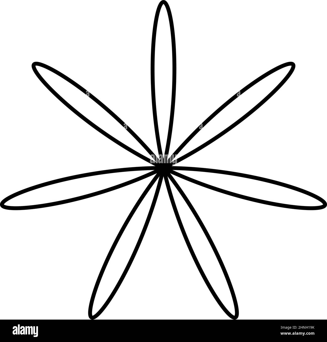 Simple flower shapes, petals silhouette - stock vector illustration ...