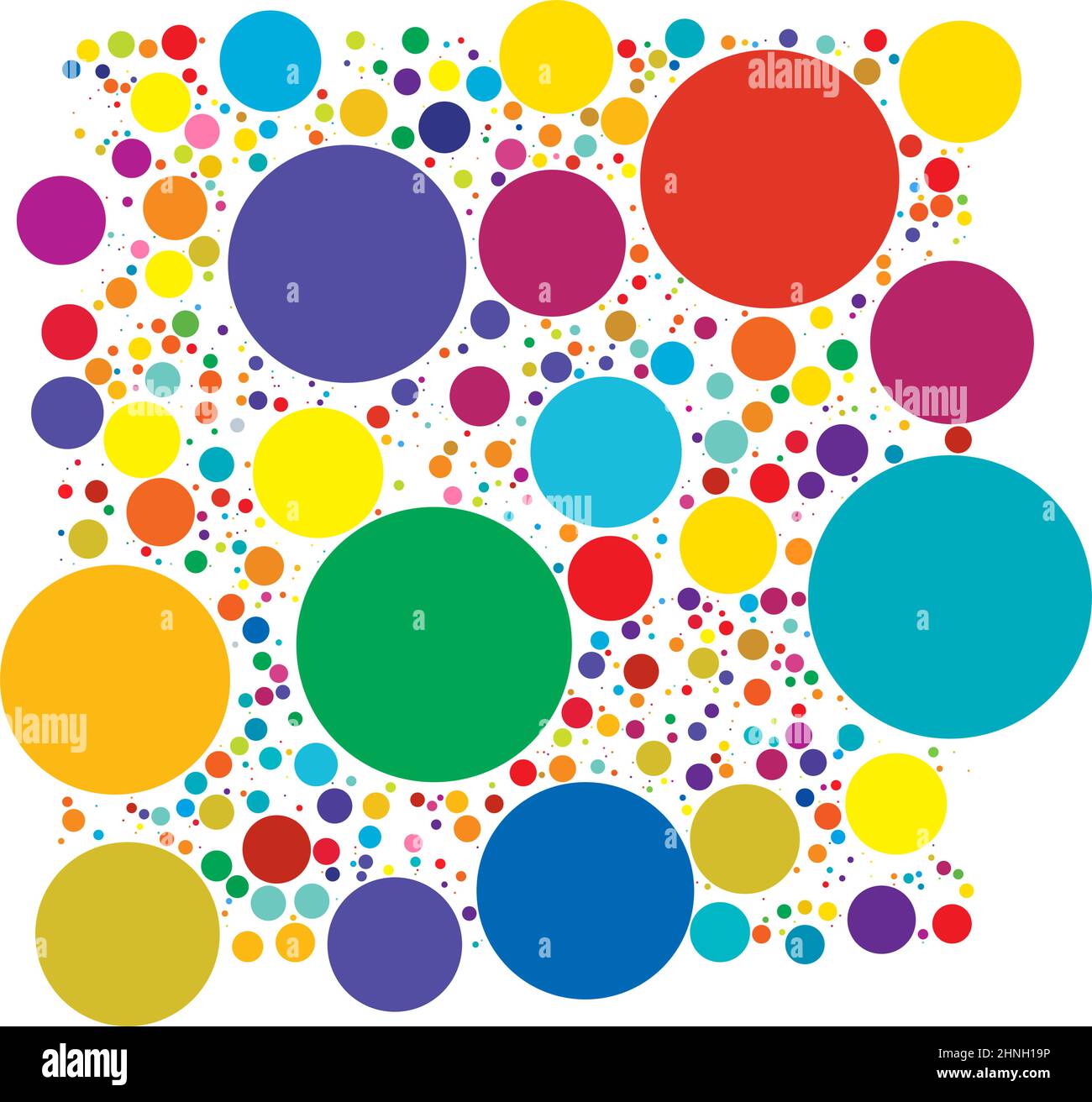 Colorful random, diffuse circles, dots pattern. Scattered speckles ...