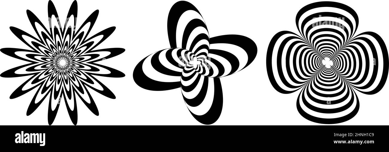 Abstract op-art element(s). Optical, visual art shapes, icons, symbols ...