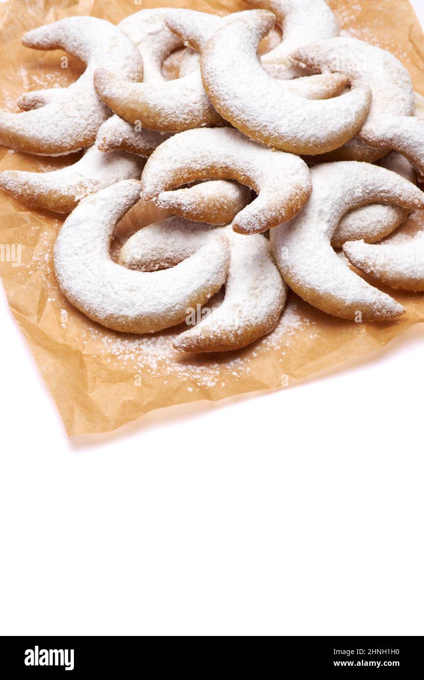 Traditional German or Austrian Vanillekipferl vanilla kipferl cookies ...