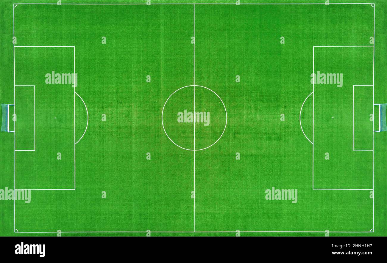 Top view of football ar soccer field with green grass, top view Stock ...