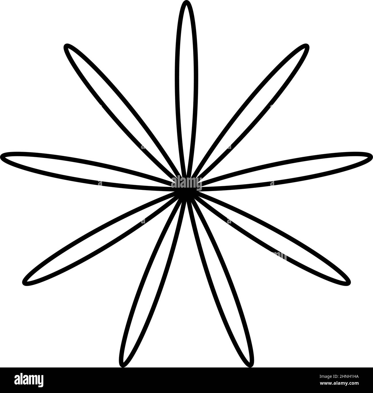 Simple flower shapes, petals silhouette - stock vector illustration ...