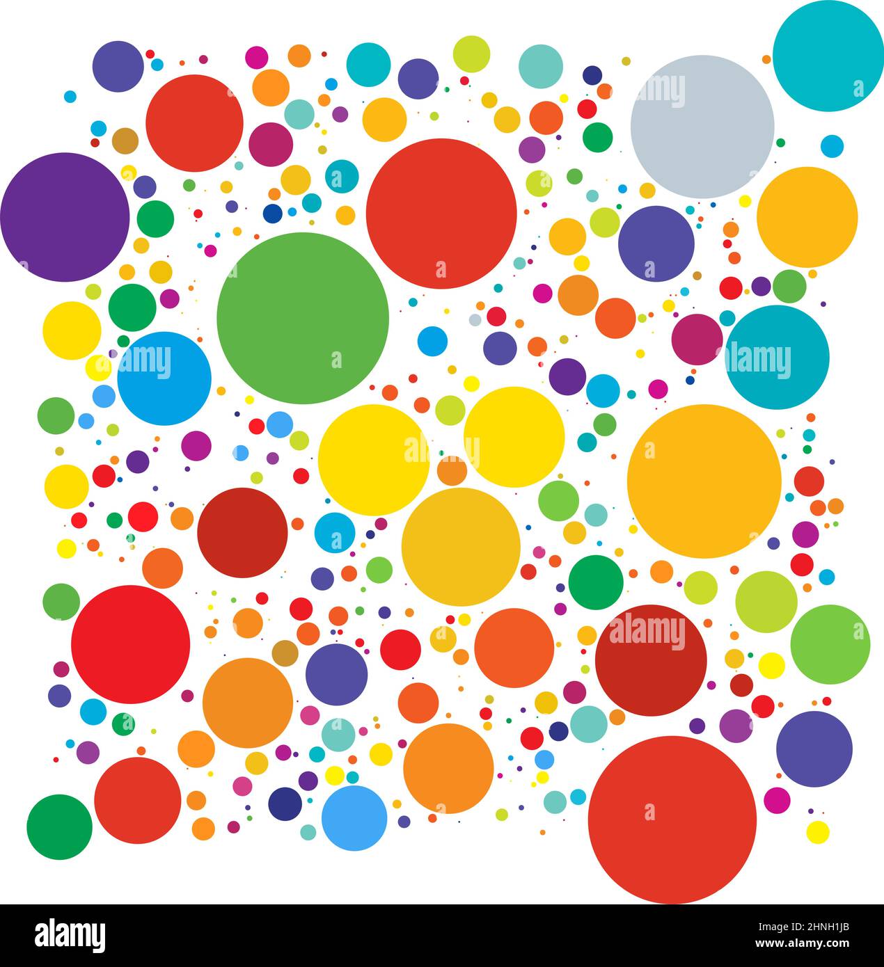 Colorful random, diffuse circles, dots pattern. Scattered speckles ...