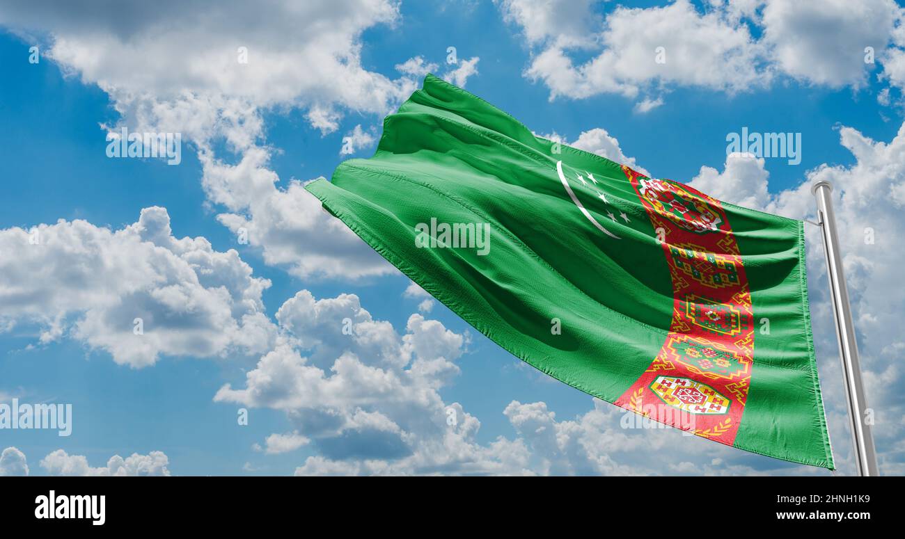 The flag of Turkmenistan Stock Photo - Alamy