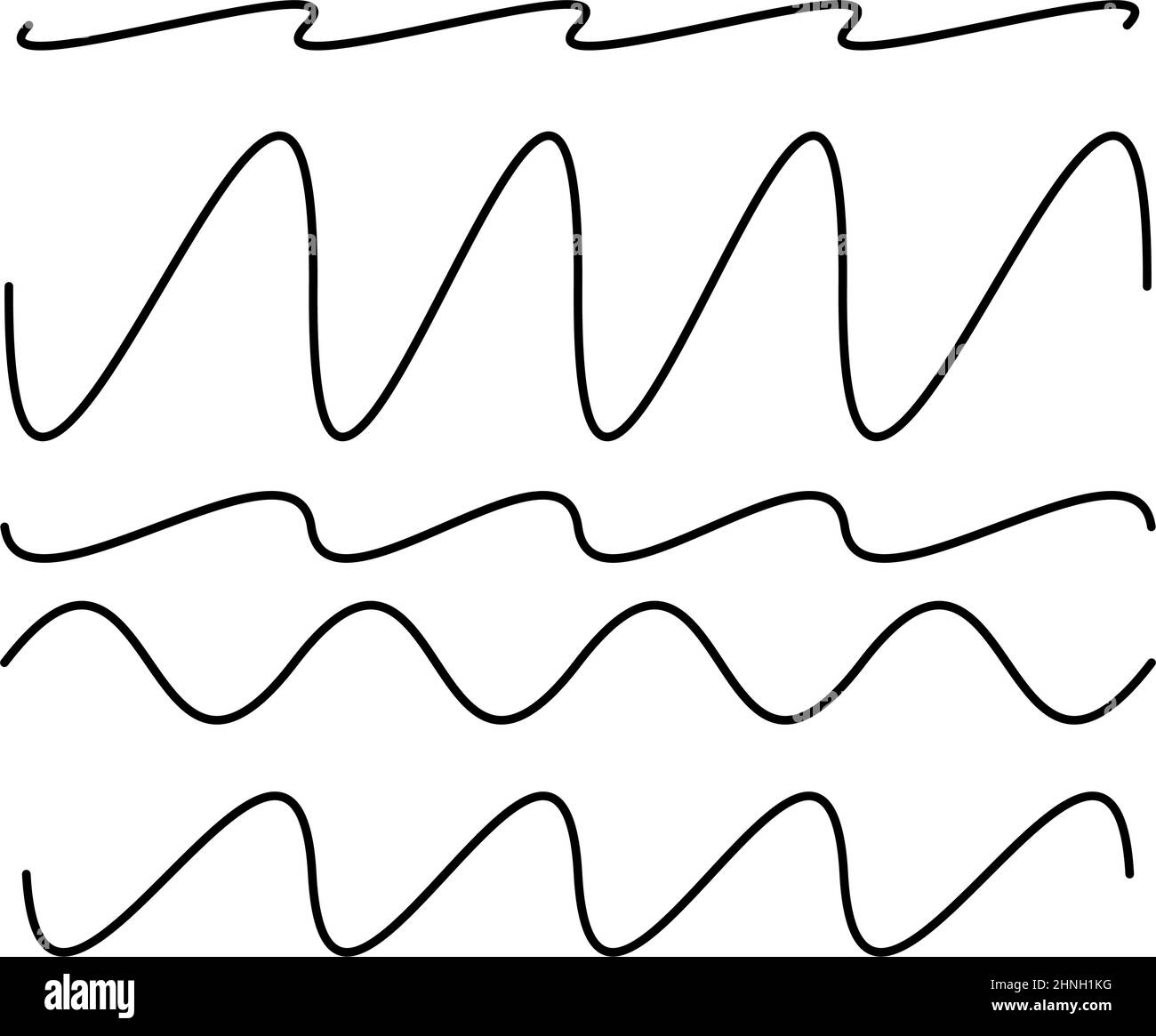 Wavy, waving lines abstract geometric design shape. Curvy, curved ...