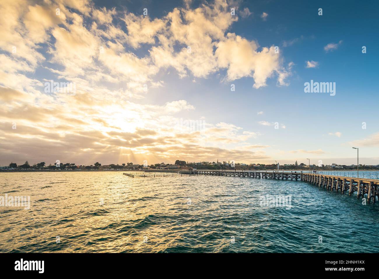 Moonta Bay jetty view during early morning, Yorke Peninsula, South ...