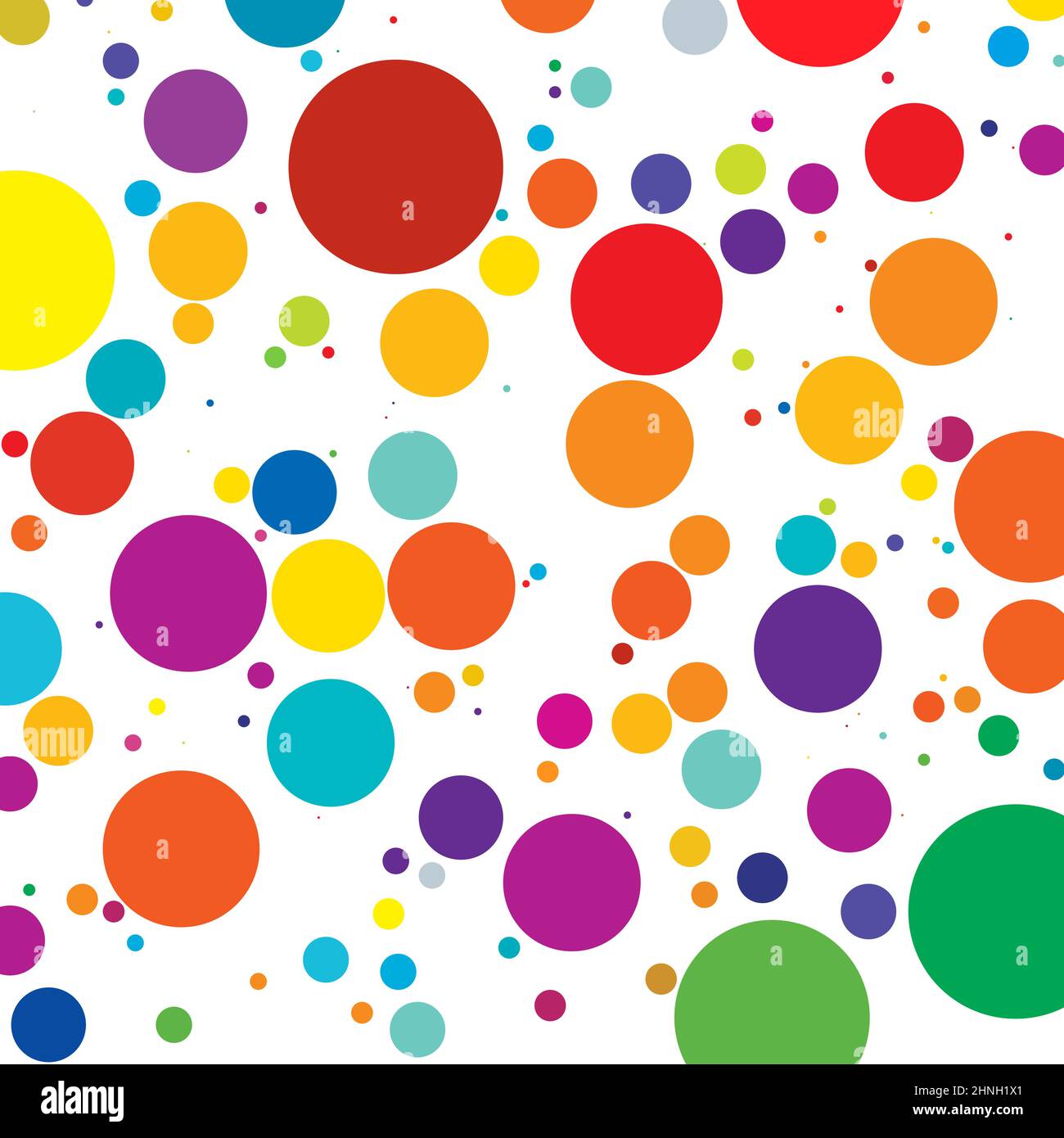 Colorful random, diffuse circles, dots pattern. Scattered speckles ...