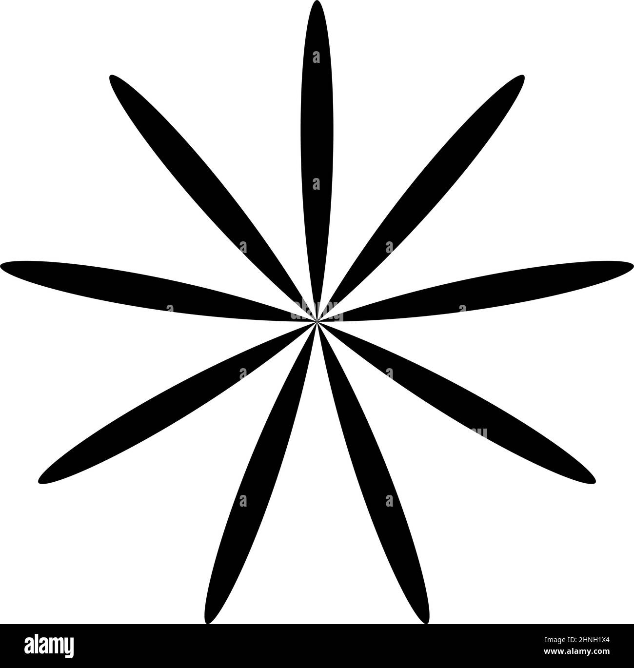 Simple flower shapes, petals silhouette - stock vector illustration ...
