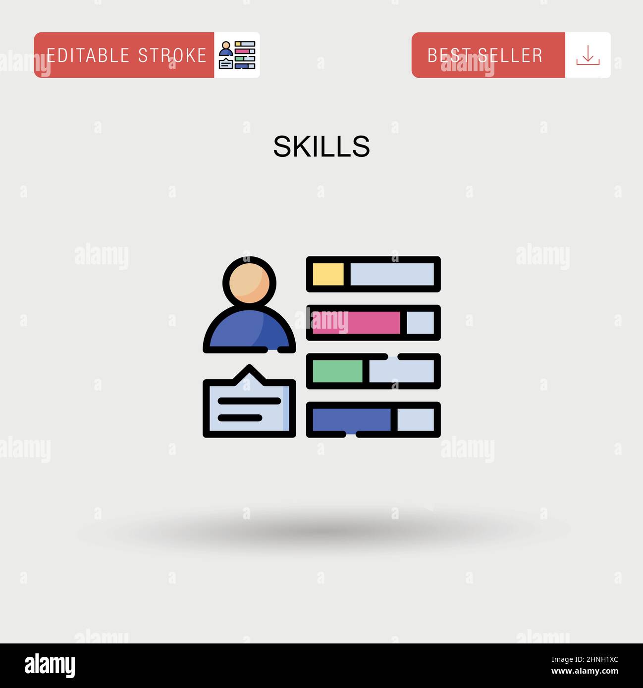 Skills symbol concept word Stock Vector Images - Alamy