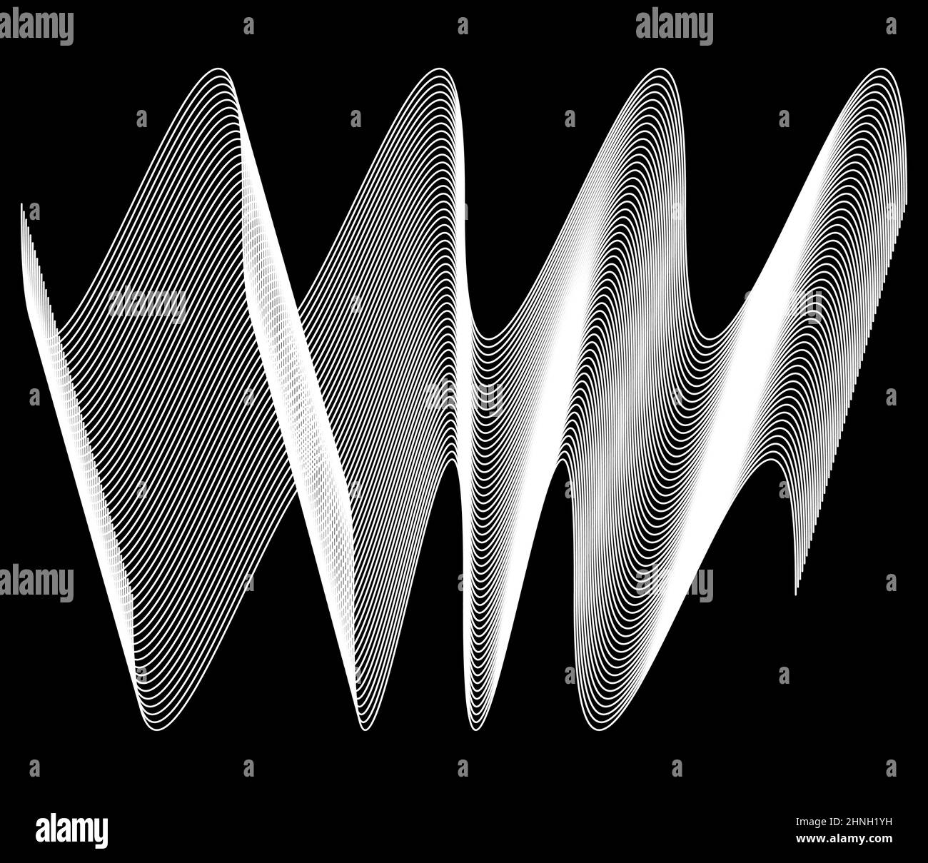 Wavy, waving lines abstract geometric design shape. Curvy, curved ...