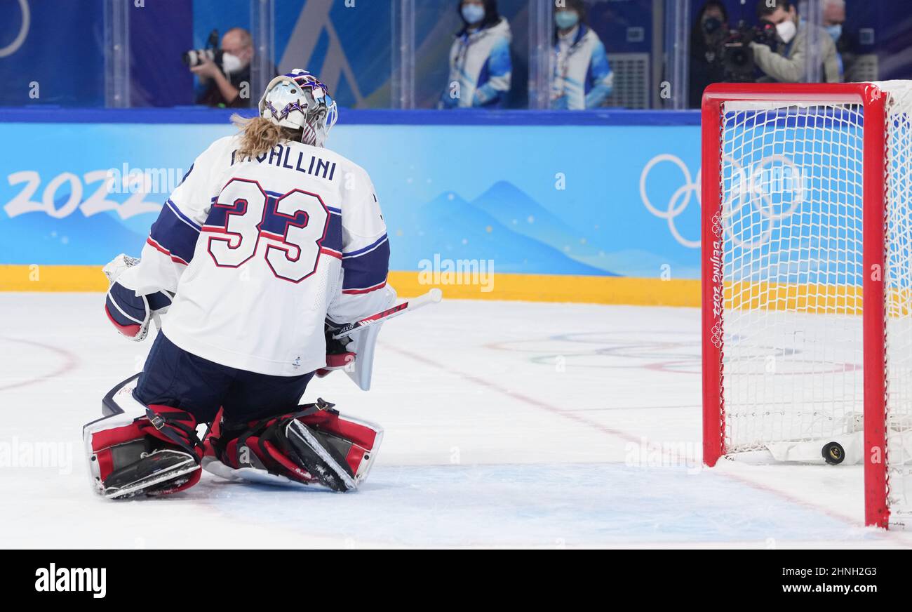 Beijing, China. 17th Feb, 2022. Goalkeeper Alex Cavallini of the United ...