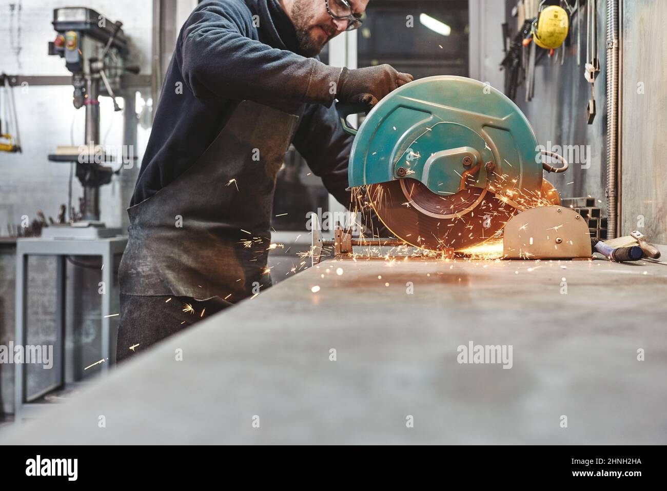 Mechanic steel. Grinding Stock Photo - Alamy