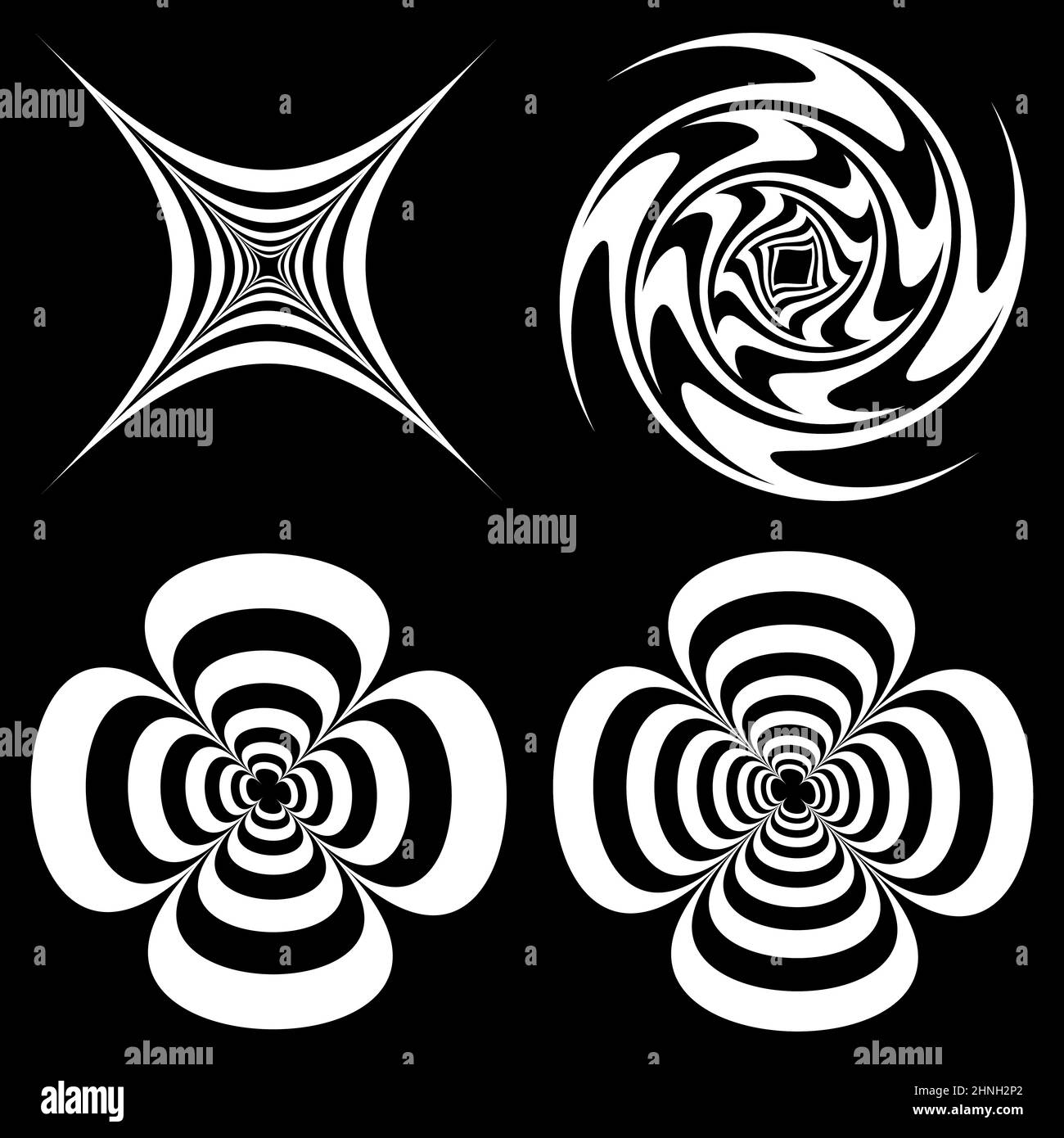 Abstract op-art element(s). Optical, visual art shapes, icons, symbols ...