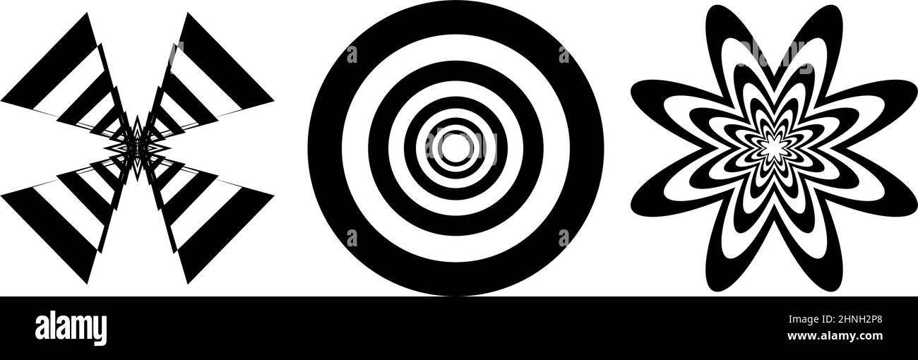 Abstract op-art element(s). Optical, visual art shapes, icons, symbols ...