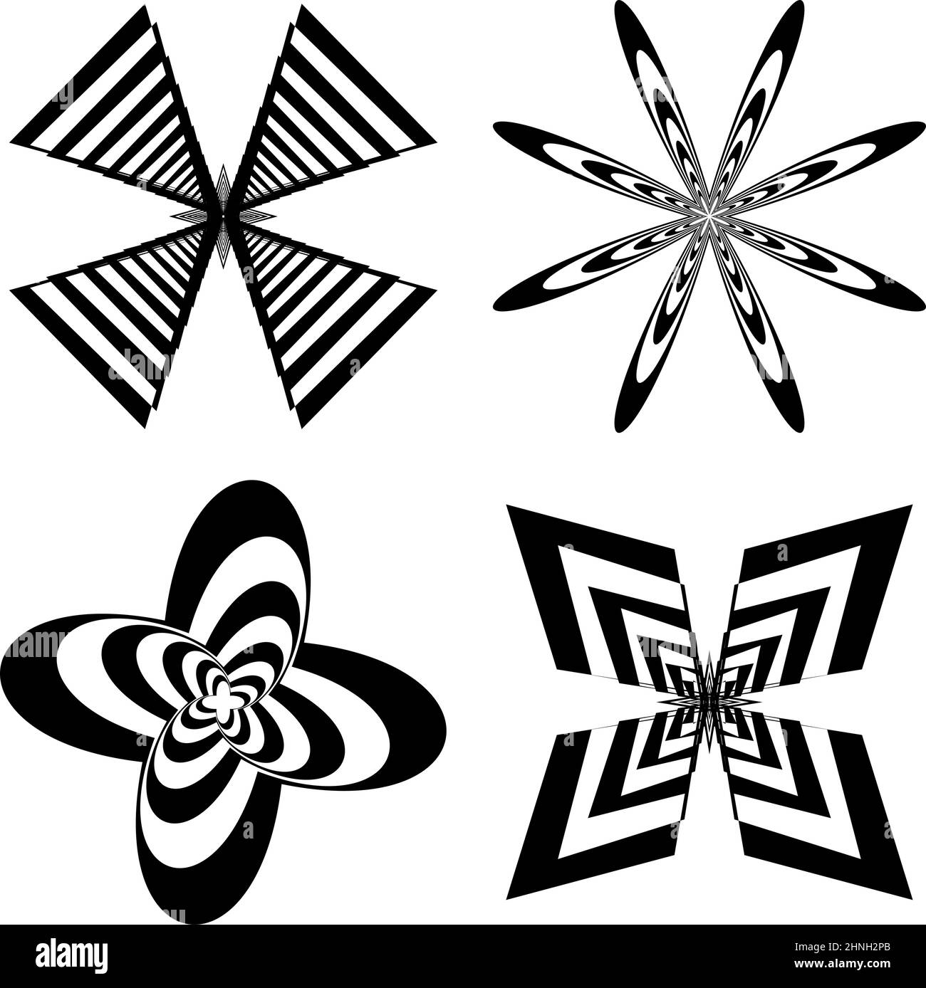 Abstract op-art element(s). Optical, visual art shapes, icons, symbols ...