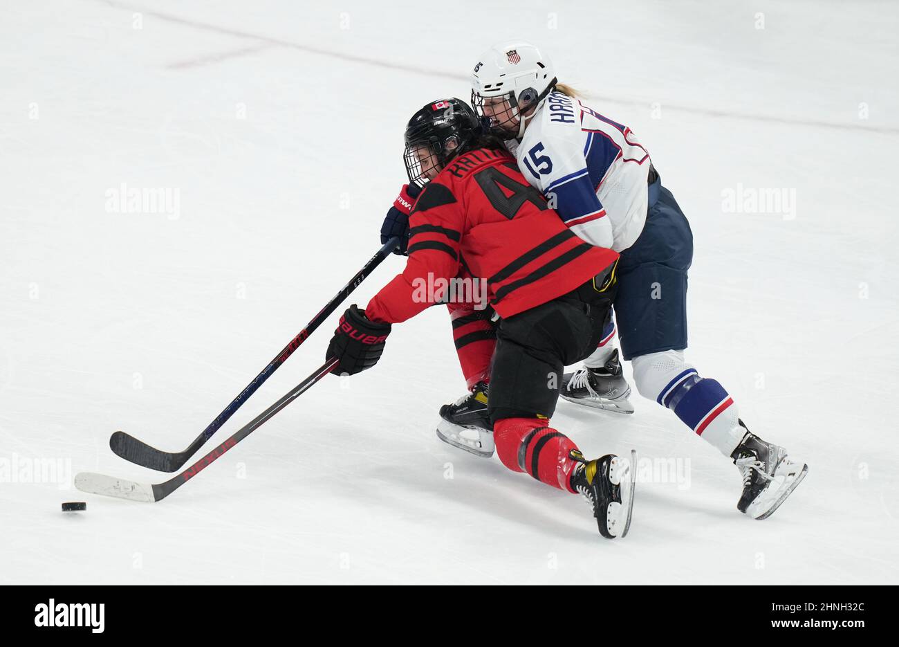 Beijing, China. 17th Feb, 2022. Jamie Lee Rattray (L) of Canada vies ...