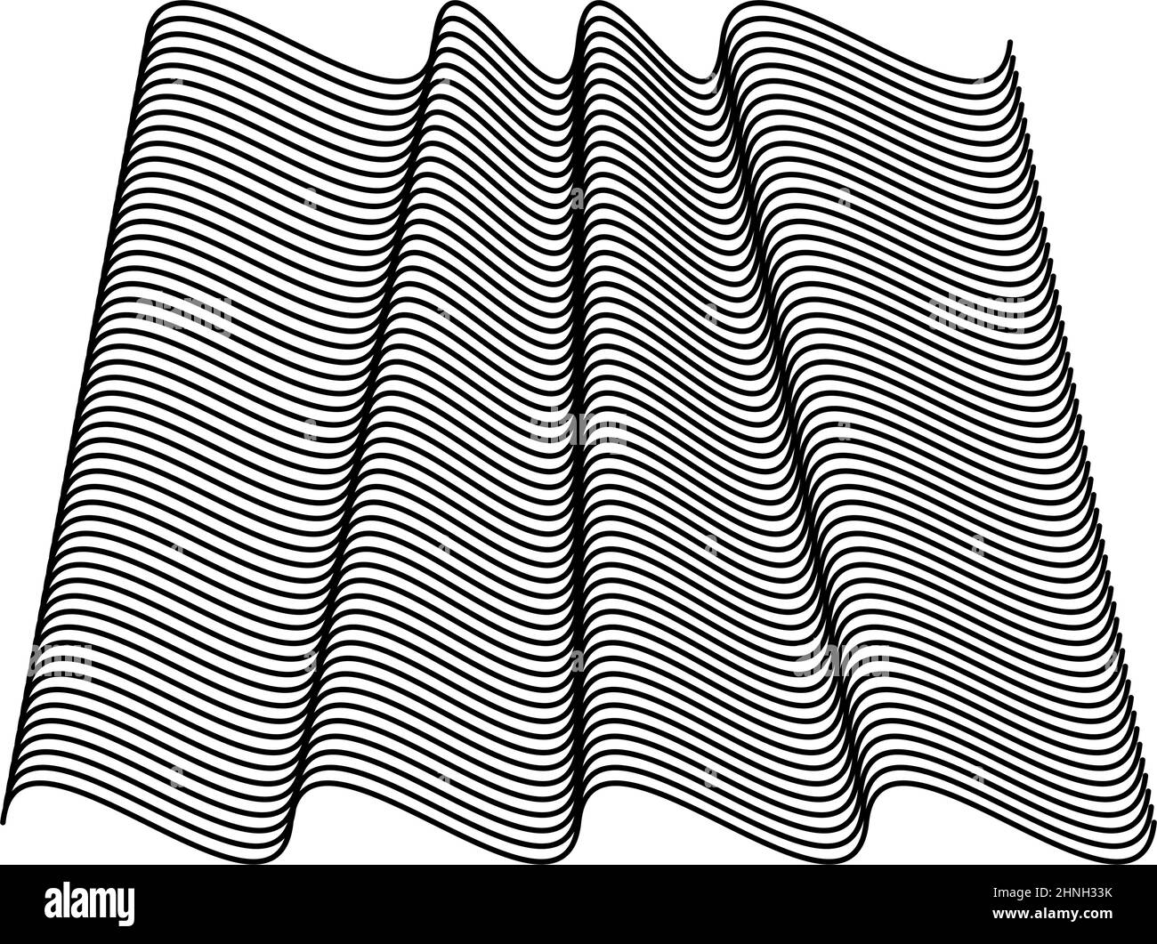 Wavy, waving lines abstract geometric design shape. Curvy, curved ...