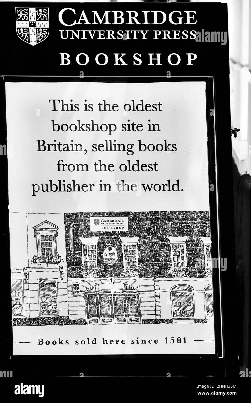 Cambridge bookshop sign hi-res stock photography and images - Alamy